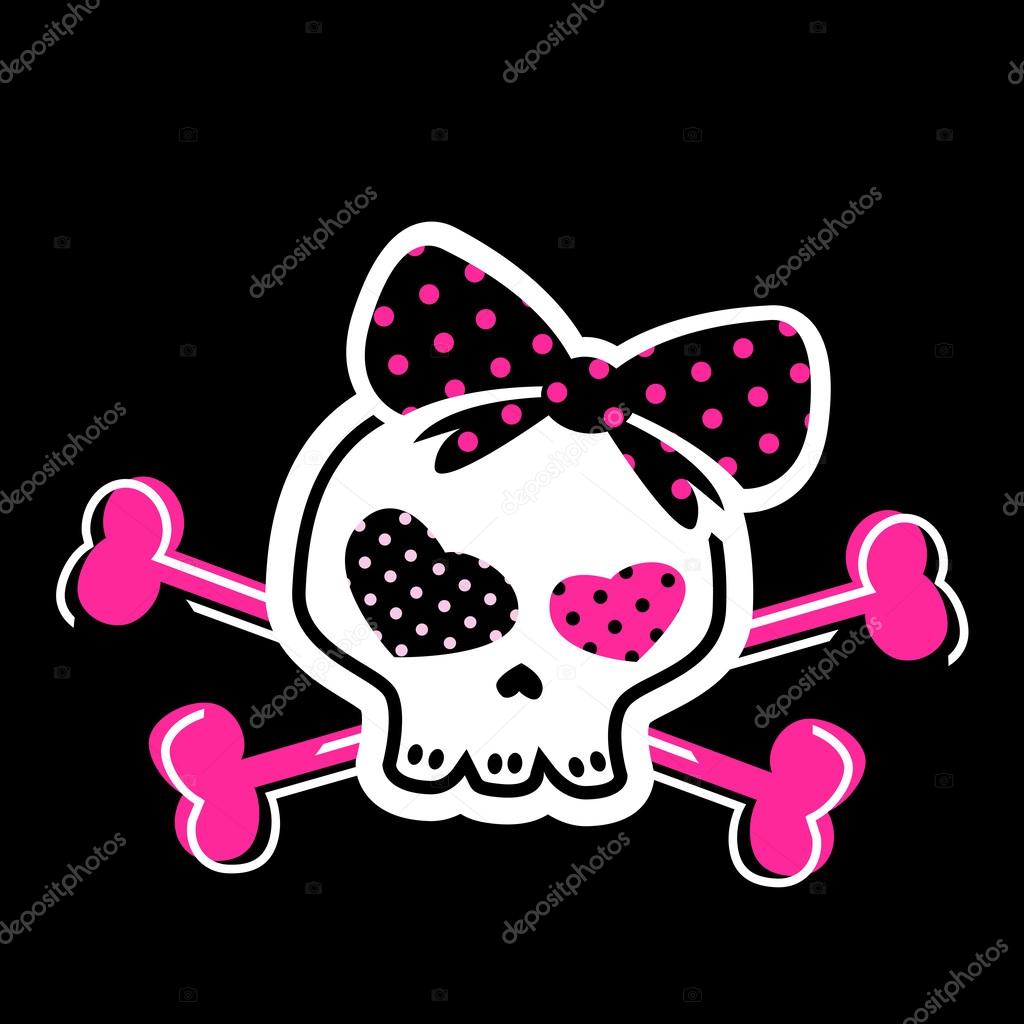 Girl Skull And Crossbones Vector