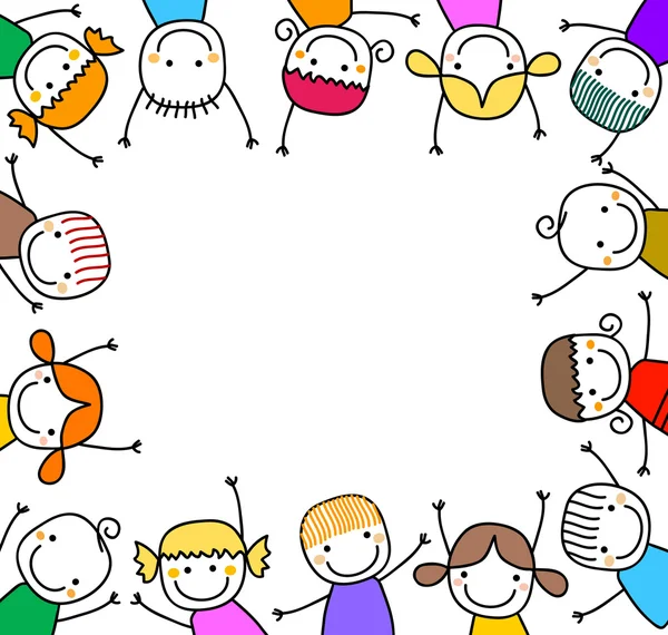 Niños en fila animado imágenes de stock de arte vectorial | Depositphotos