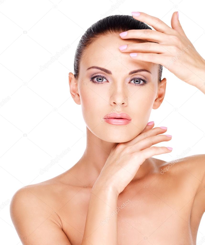 Woman touching face — Stock Photo © valuavitaly #53440091