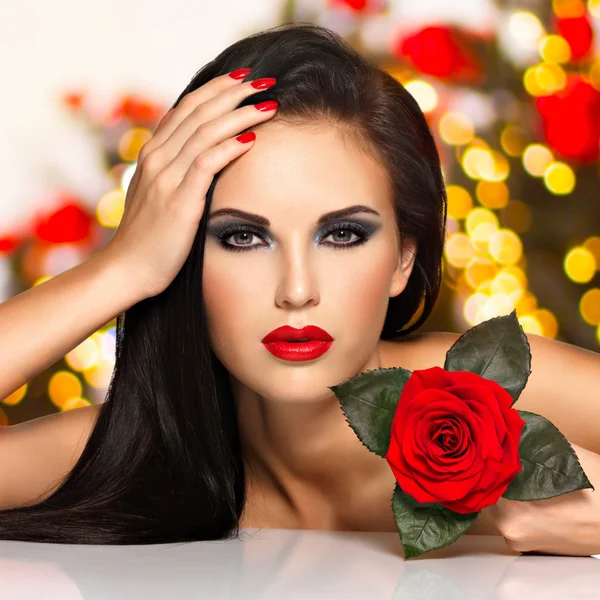 Beautiful woman with fashion makeup - Stock Image - Everypixel