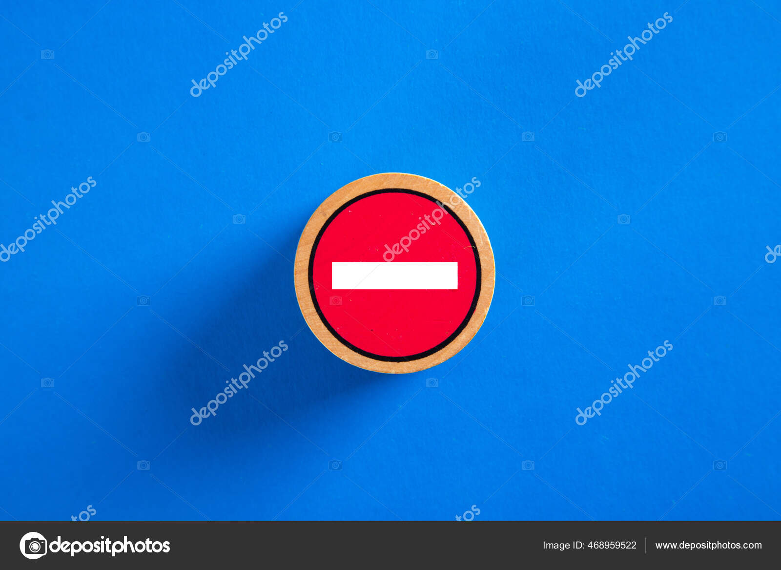Entry Sign Blue Background Travel Restriction — Stock Photo ...