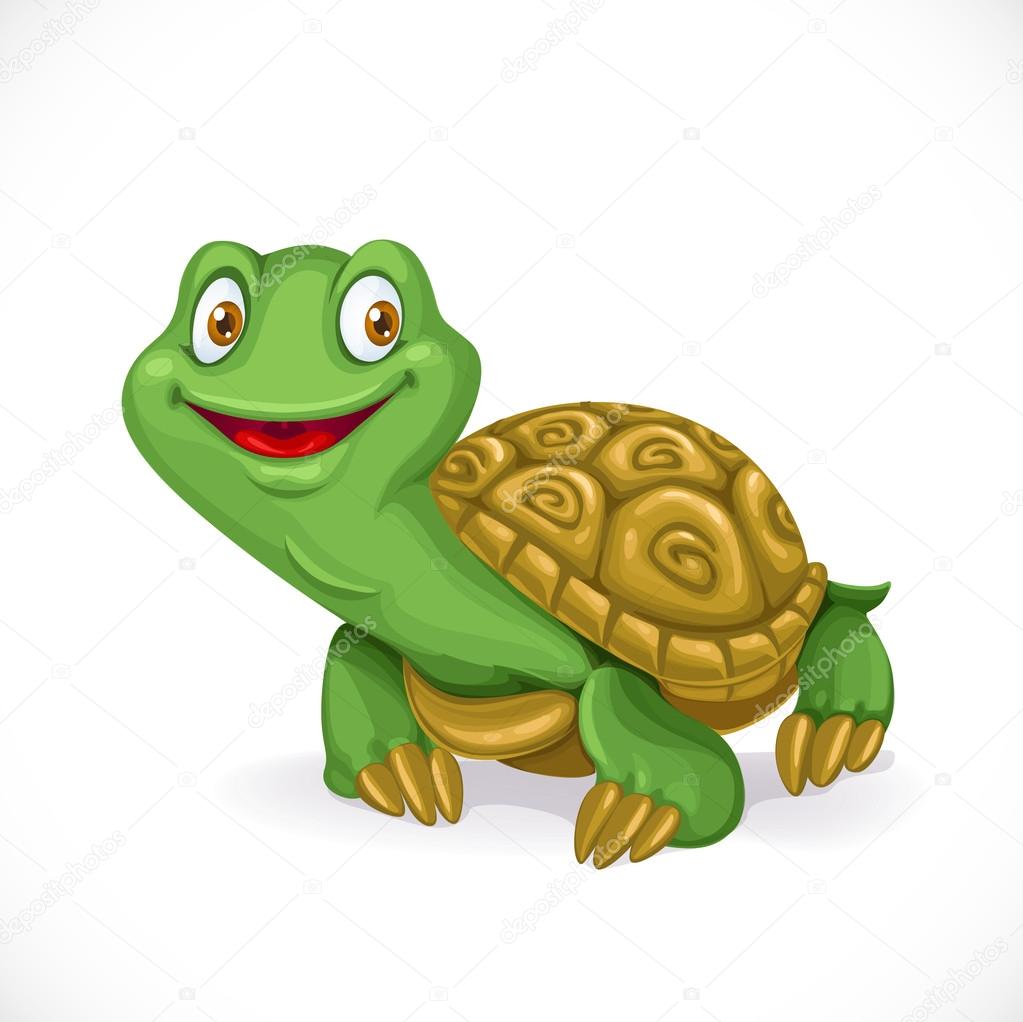 Cute little cartoon turtle isolated on white background Stock Vector by ...