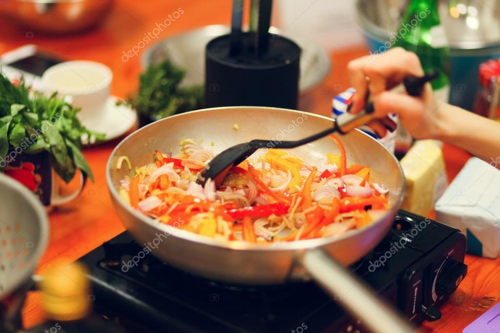 The cooking on pan. — Stock Photo © EdwardSV #102365914