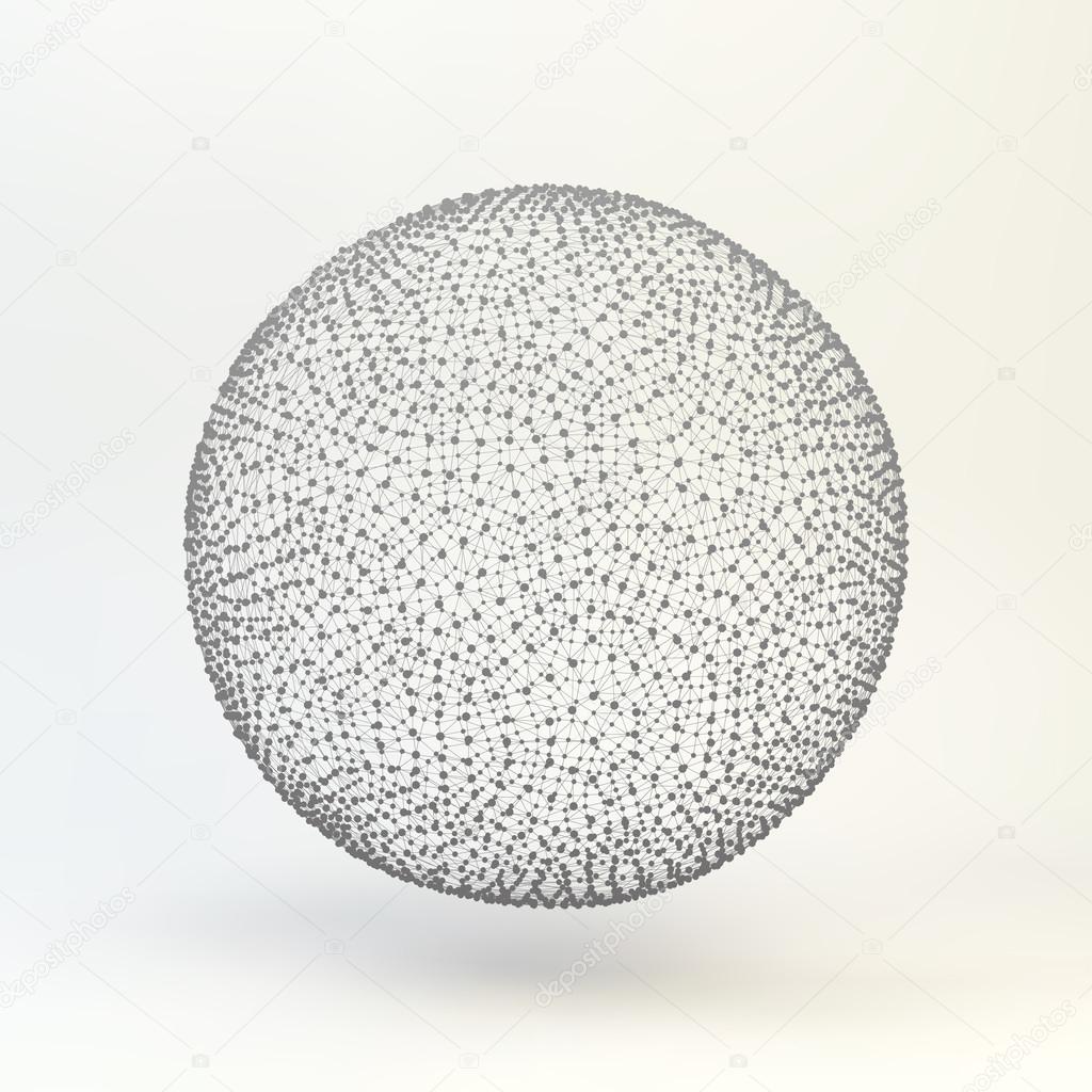 3d Sphere. Global Digital Connections. Technology Concept. Vector ...