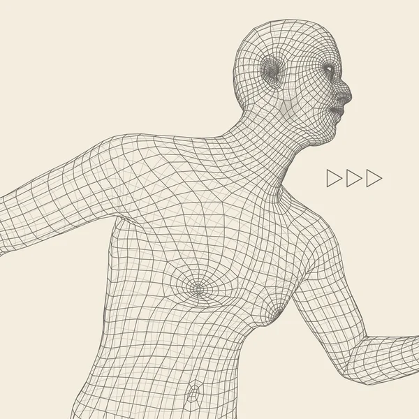 Running Man. Polygonal Design. 3D Model of Man. Geometric Design ...