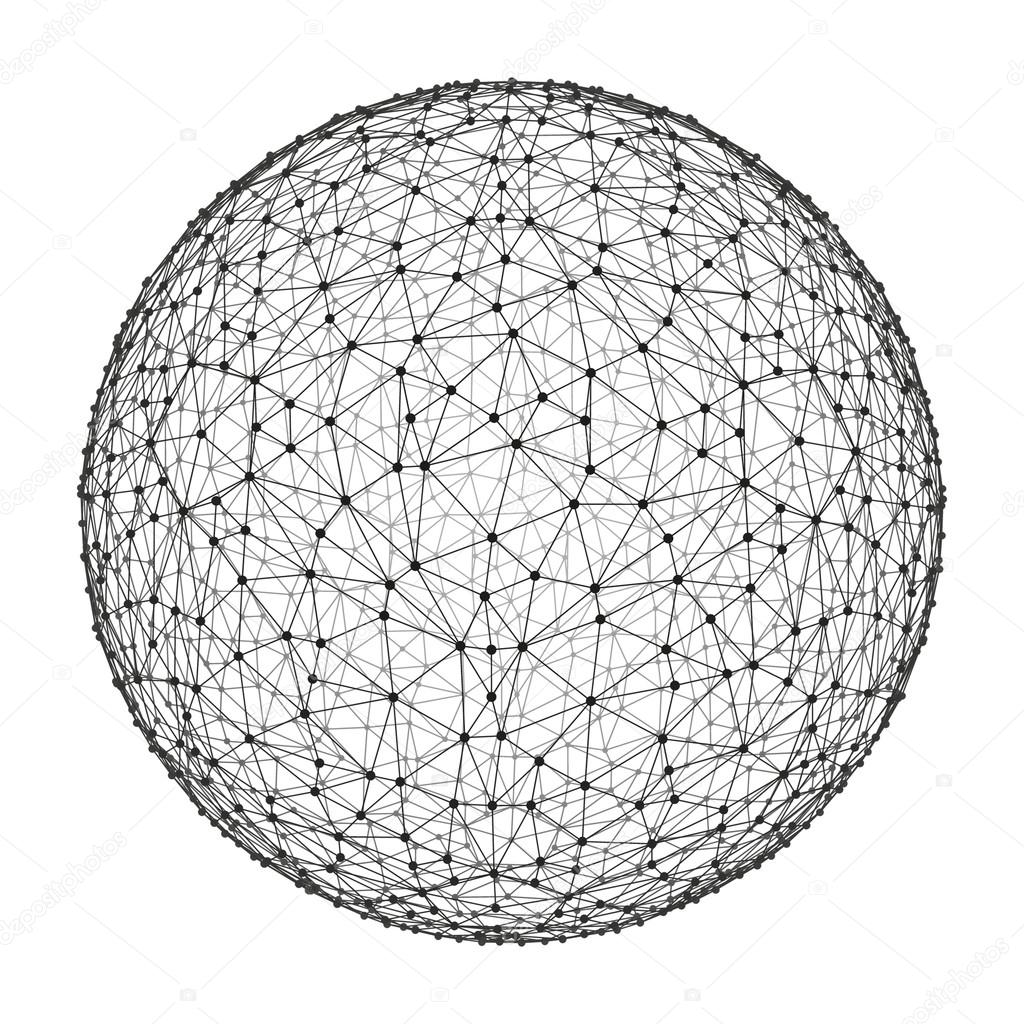 3d Sphere. Global Digital Connections. Technology Concept. Vector ...