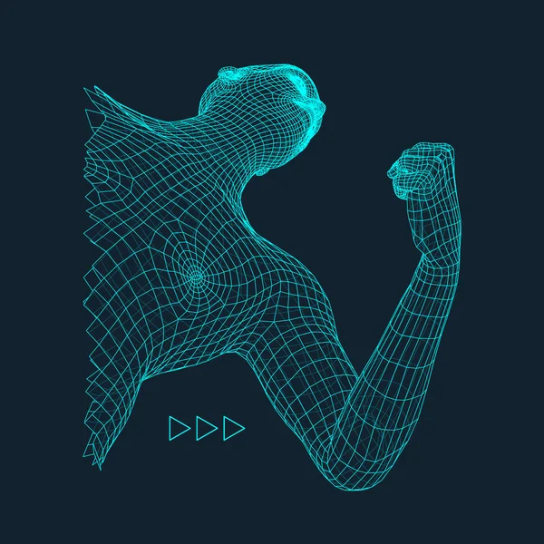 3D Model of Man. Polygonal Design. Geometric Design. Business, Science ...