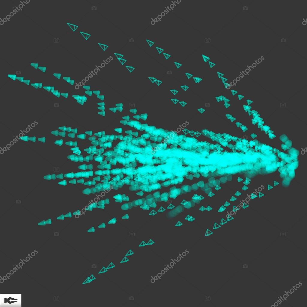 Array with Dynamic Emitted Particles. Abstract Dynamic Background. Vector Illustration. Bokeh ...