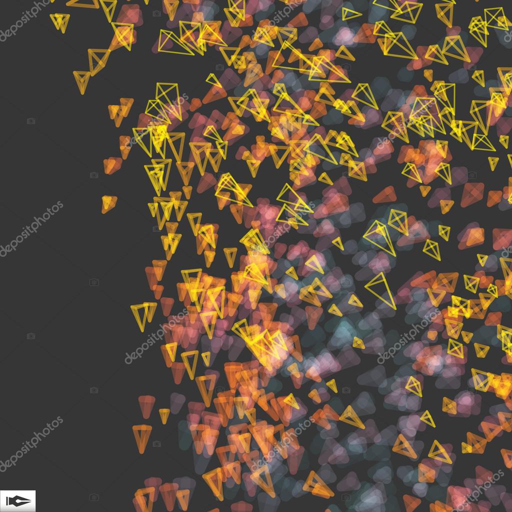 Array with Dynamic Emitted Particles. Abstract Dynamic Background. Bokeh Effect. Composition ...