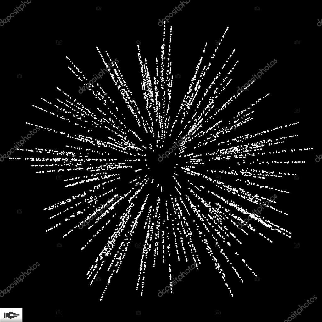 Point Explode. Array with Dynamic Emitted Particles. Abstract Dynamic ...