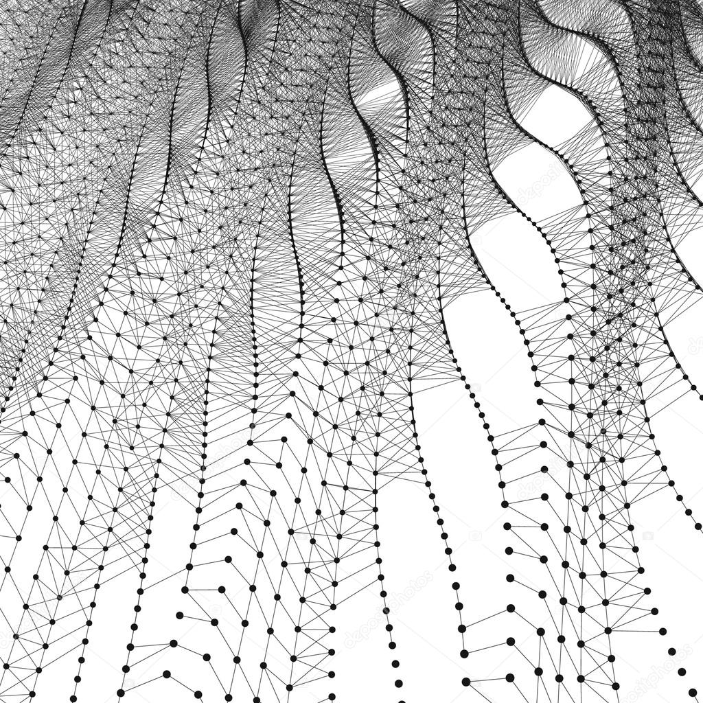 Network Background. Connection Structure. Wireframe Polygonal Vector ...