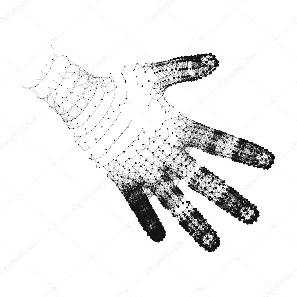 Human Arm. Human Hand Model. Hand Scanning. 3d Covering Skin Stock ...