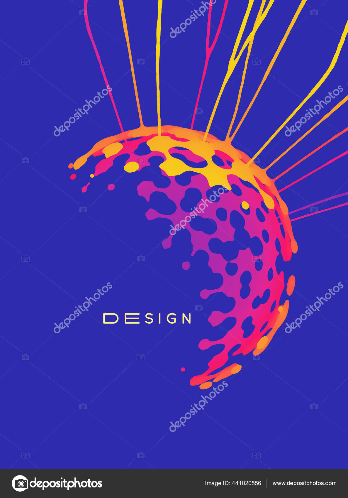 Abstract Sphere Exploding Rays Nuclear Power Reaction Paint Splash ...