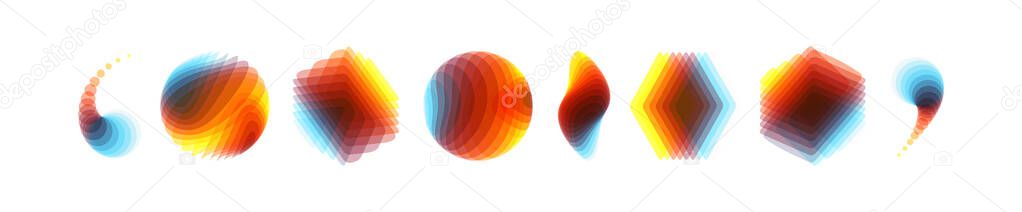 Conjunto de formas geom tricas de color contempor neas. Ilustraci n vectorial abstracta hecha de ...