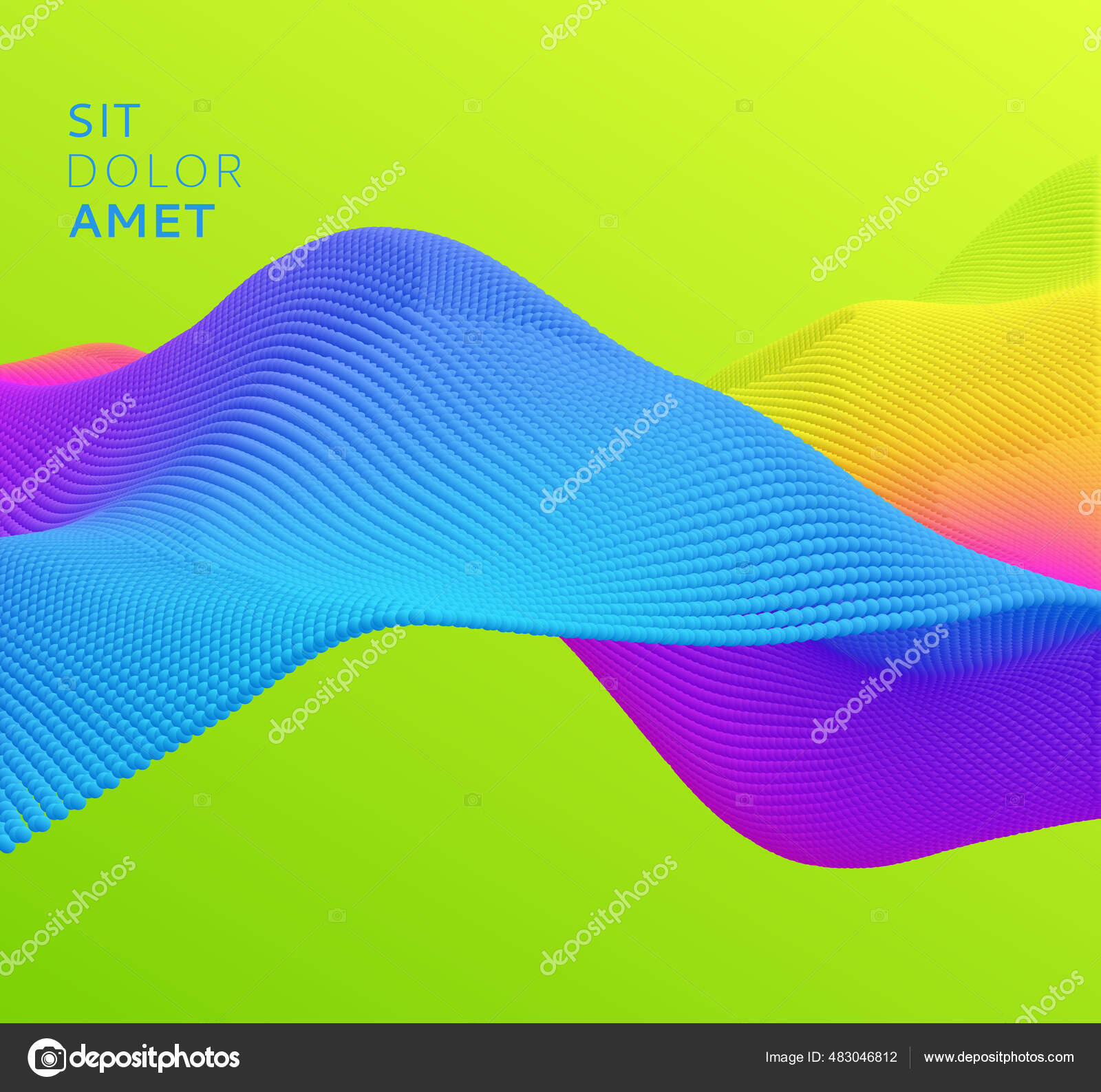 Wavy Background Array Dynamic Emitted Particles Wave Formed Many Spheres Stock Vector by ...