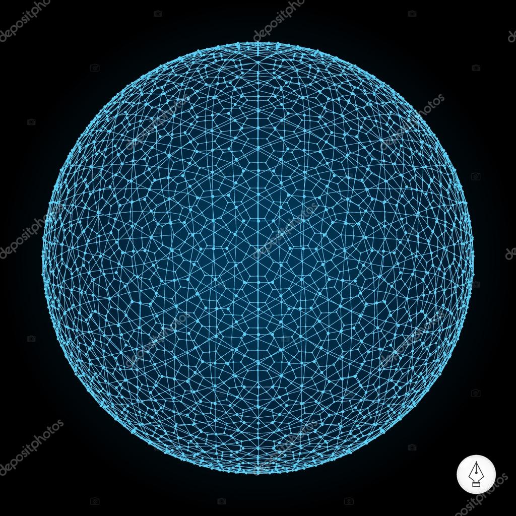 3d sphere. Global digital connections. Technology concept. Stock Vector ...