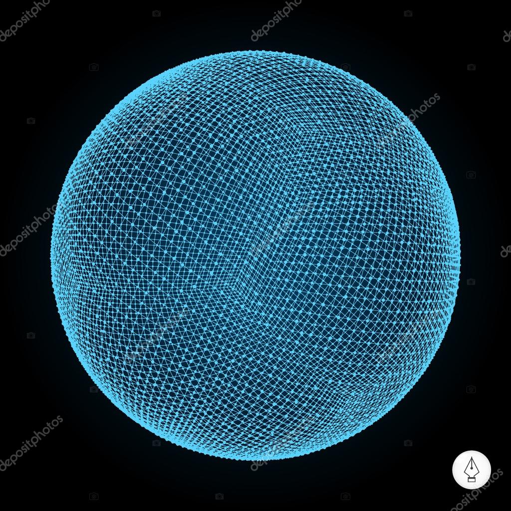 3d sphere. Global digital connections. Technology concept. Stock Vector ...