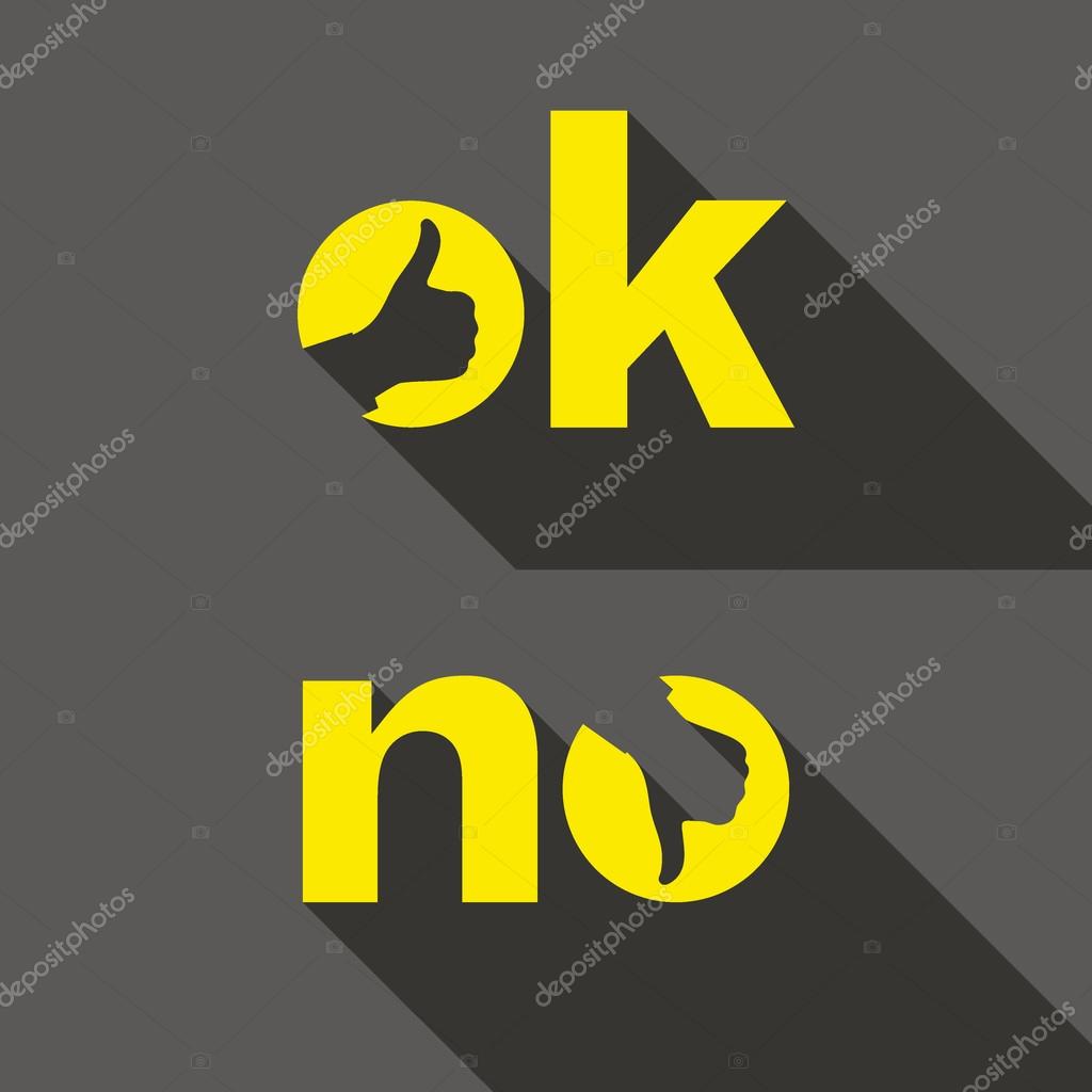 Ok and No symbol signs. Thumb up and down icons. Stock Vector Image by ...