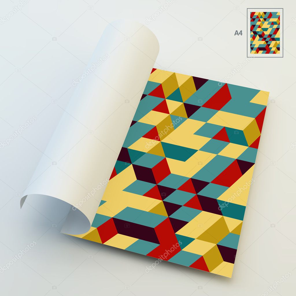 A4 Business Blank. 3d Blocks Structure Background. Stock Vector by ...