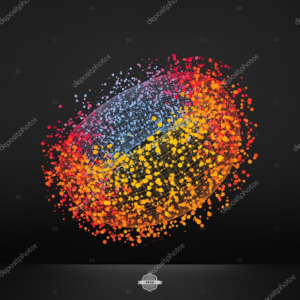 Perspective Wireframe Object. Connection Structure. Stock Vector Image ...