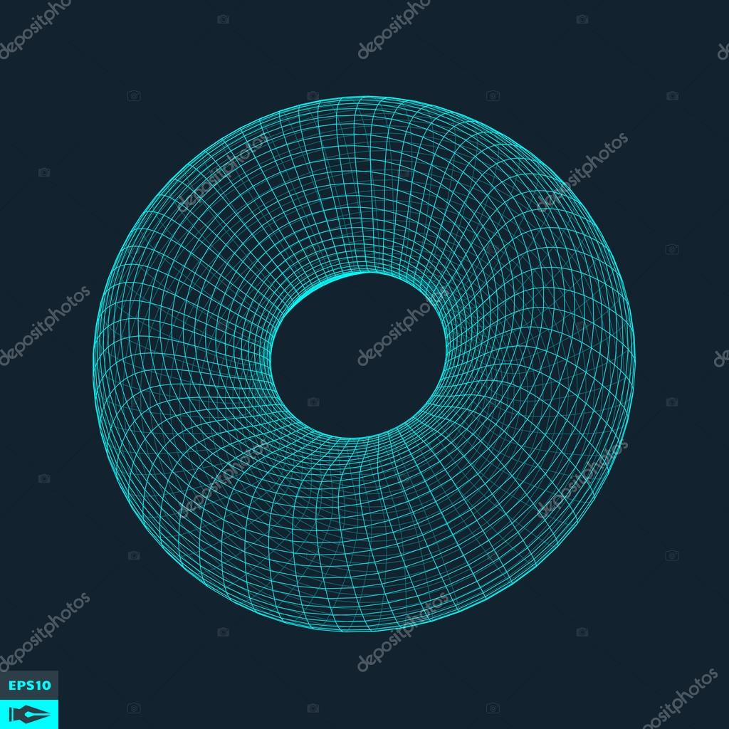 Torus Molecular Lattice Connection Structure 3d Vector Illustration Stock Vector Image By
