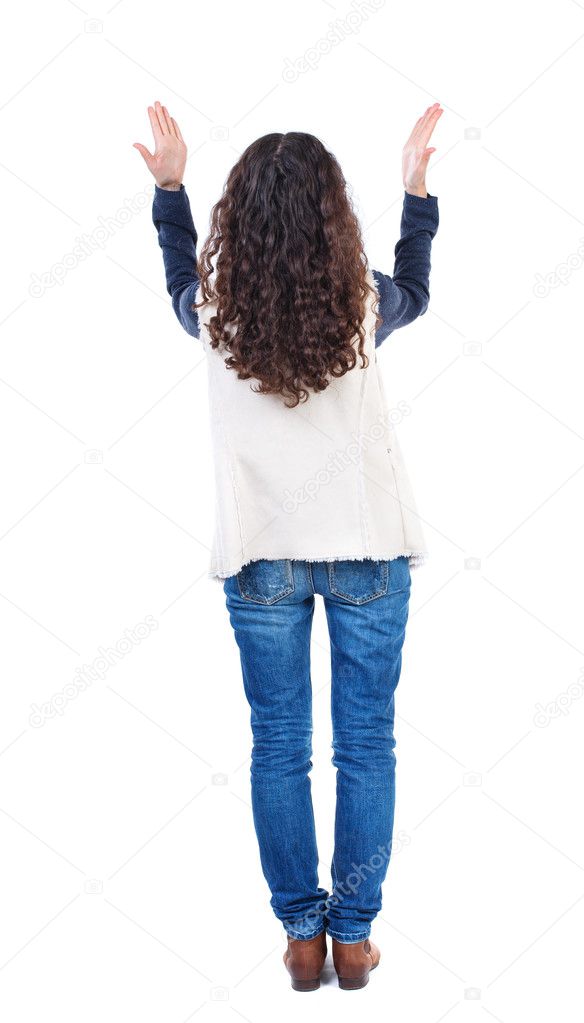 Back view of angry young woman Stock Photo by ©ghoststone 120590562