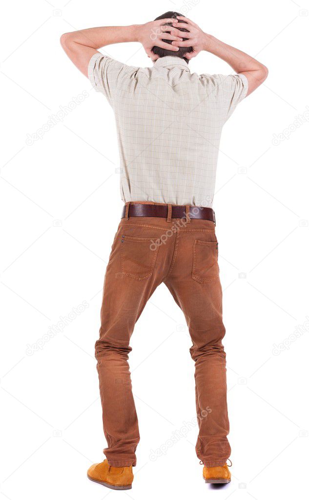 Back view of angry young man Stock Photo by ©ghoststone 120878038