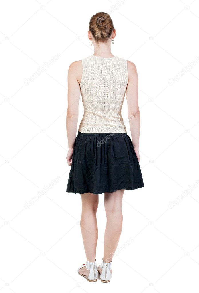 Back view of standing young beautiful woman. Stock Photo by ©ghoststone ...