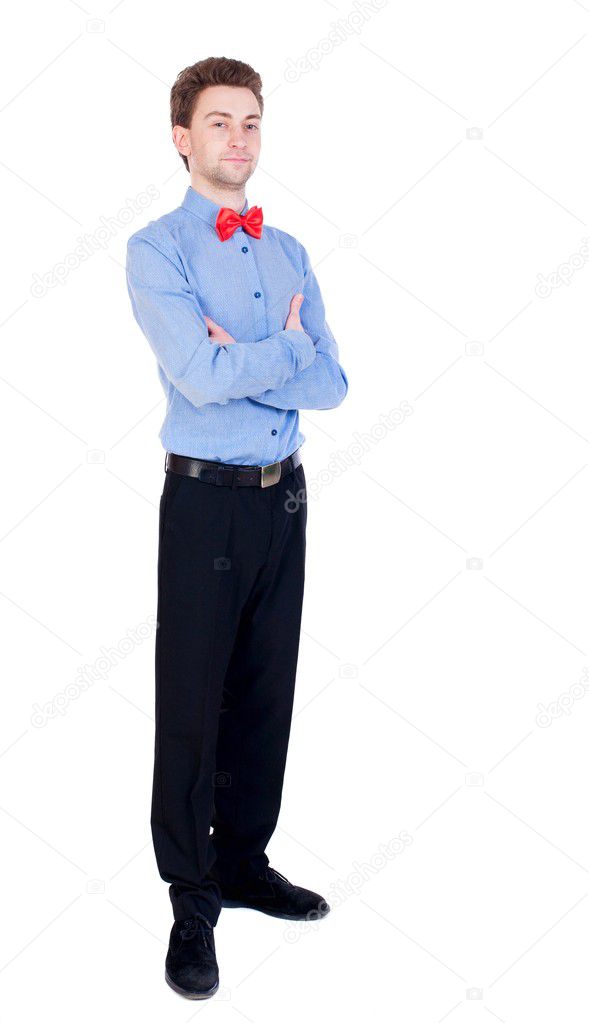 Árbitro de traje y corbata mariposa boxeadores se separa. 2023