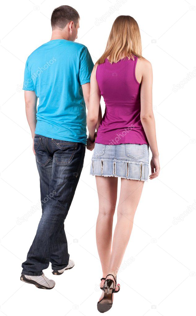 Back view of walking young couple — Stock Photo © ghoststone #122649354