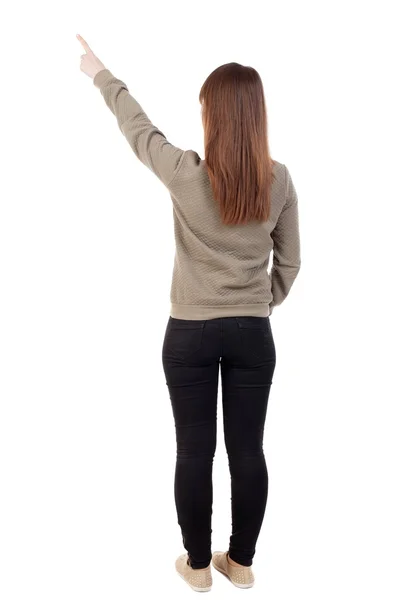 Pointing up woman back view — Stock Photo © ghoststone #52936187