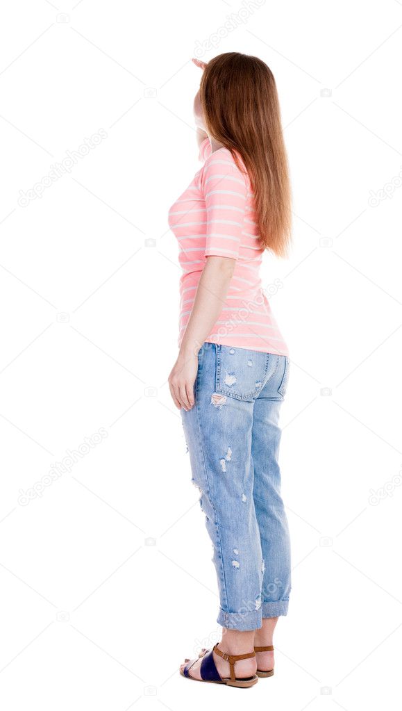 Standing woman Back view — Stock Photo © ghoststone #52625213