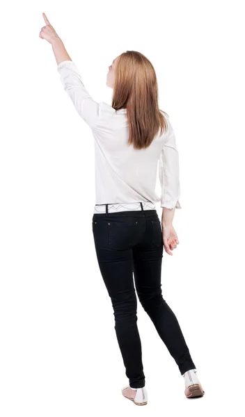 Pointing up woman back view — Stock Photo © ghoststone #52936187