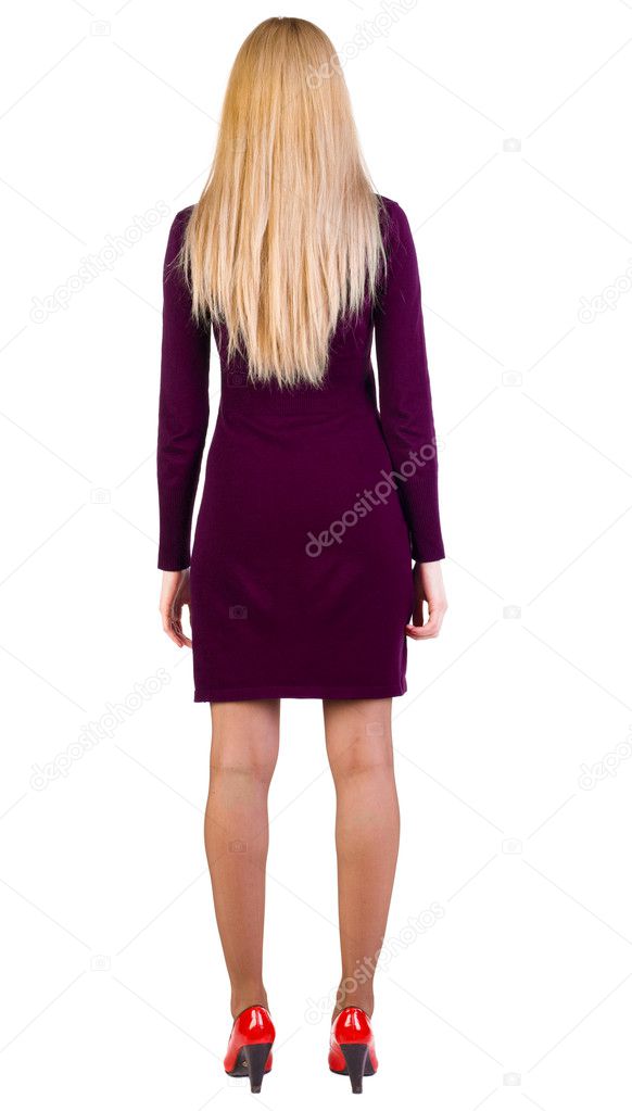 Back view of standing blonde businesswoman. Stock Photo by ©ghoststone ...