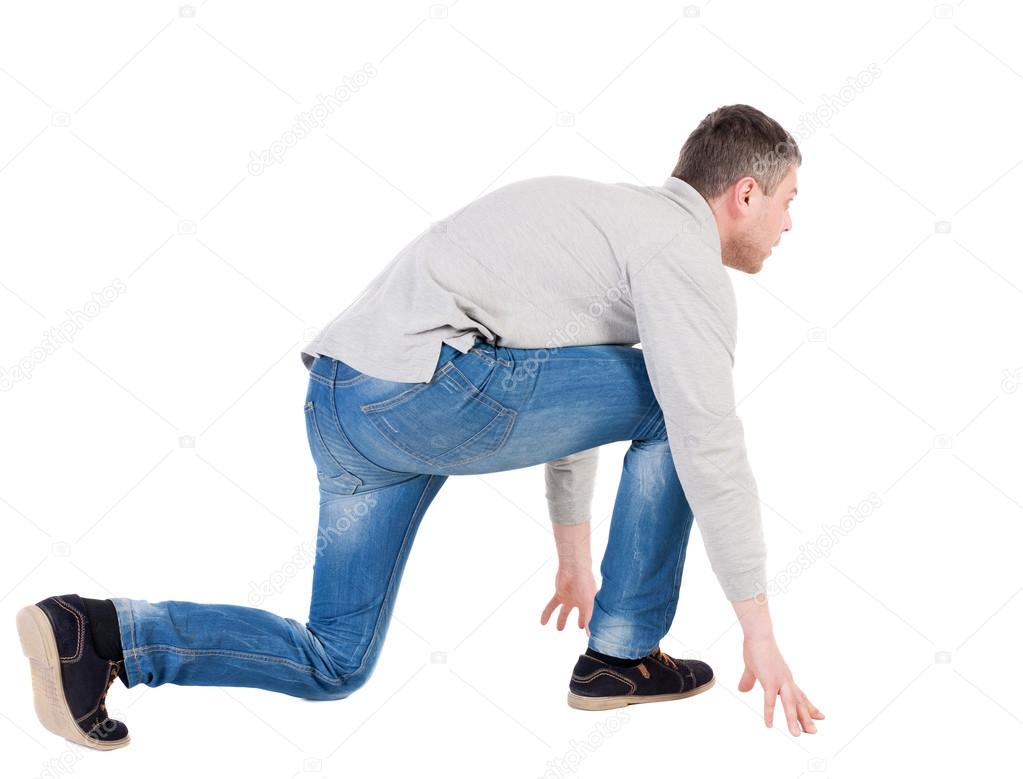 Man standing on start position Stock Photo by ©ghoststone 70456969