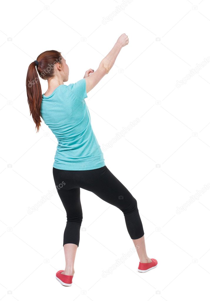 Woman pulling rope Stock Photo by ©ghoststone 74410589