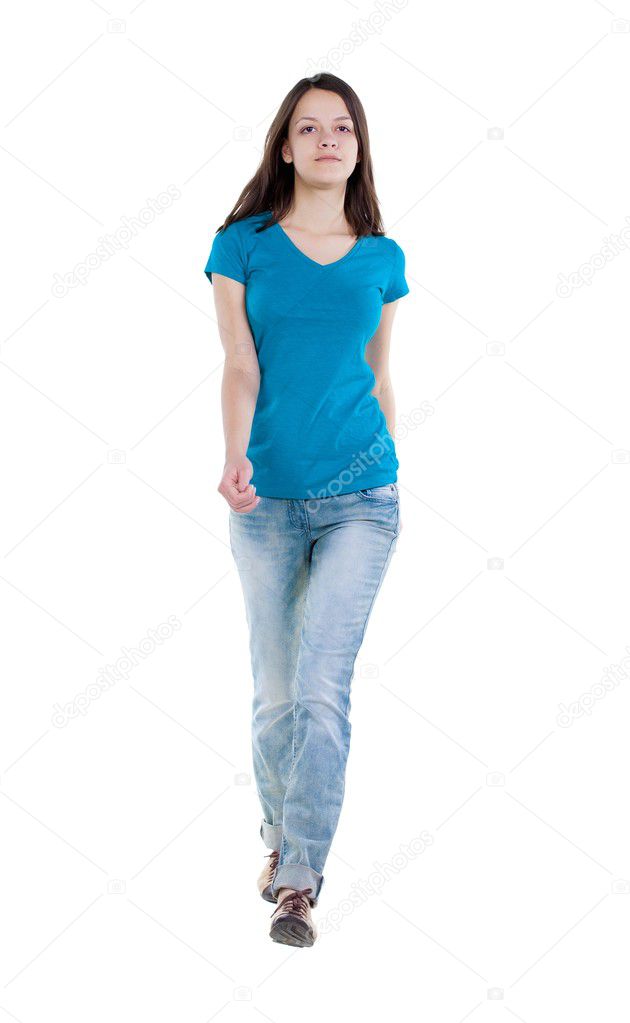 Front view of walking woman. Stock Photo by ©ghoststone 96831570