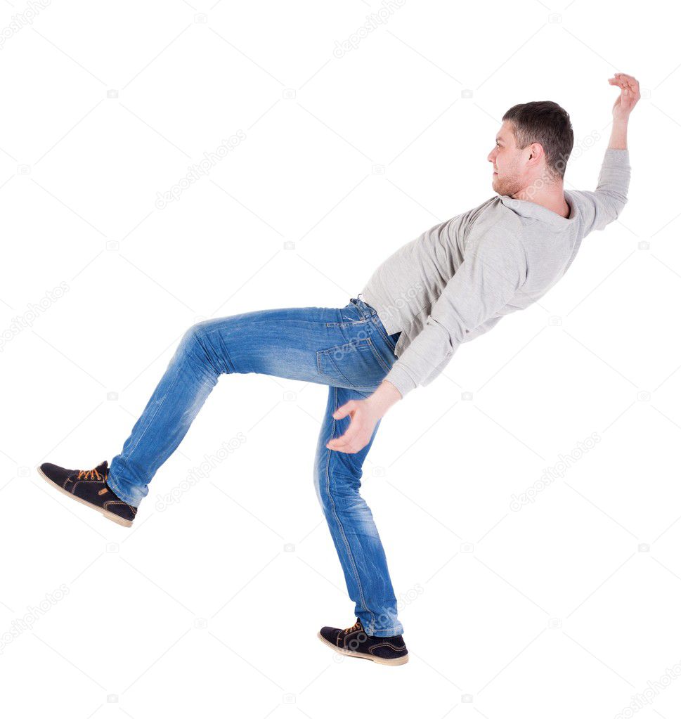 Balancing young man — Stock Photo © ghoststone #96831680 Balancing young man — Stock Photo © ghoststone #96831680