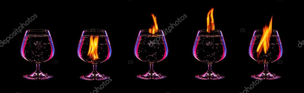 Fire cocktail collection Stock Photo by ©goinyk 70744743