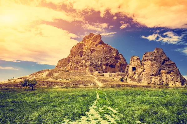 Spectacular rocks formations in Cappadocia Stock Photo by ©goinyk 98738716