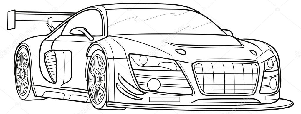 Race Car Outline Drawing