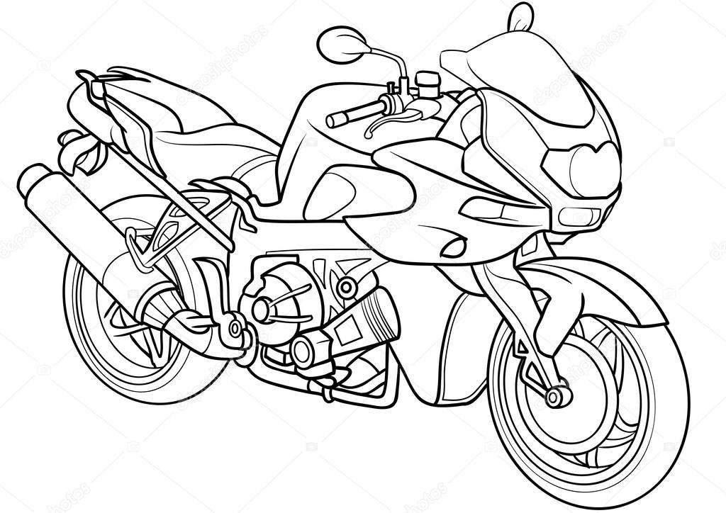 Outline Motorcycle illustration Stock Vector Image by ©Kopirin #64036853