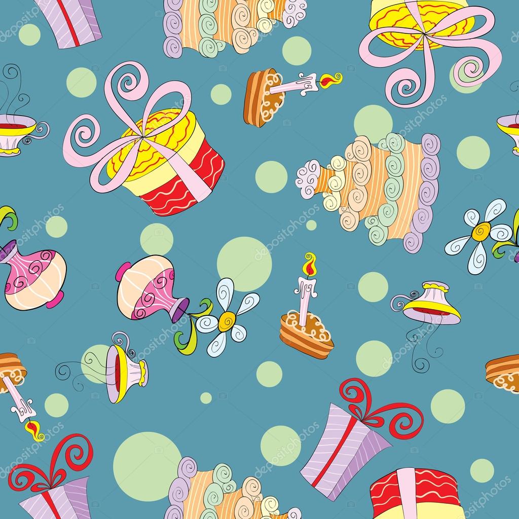 Happy birthday seamless pattern Stock Vector Image by ©Kopirin #68543083