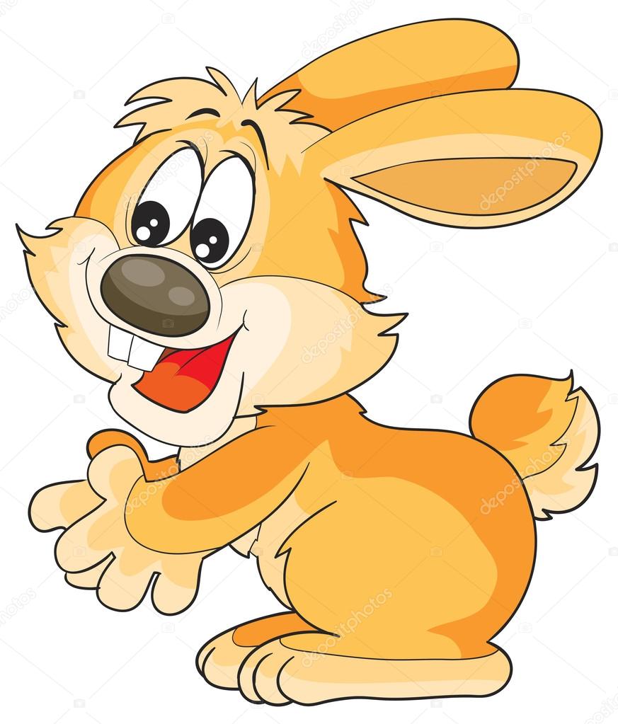 Feliz liebre de dibujos animados vector, gráfico vectorial © Kopirin ...