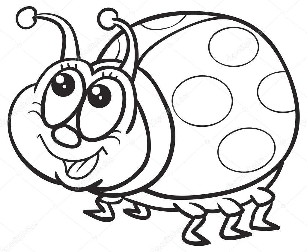 Ladybug Cartoon Black And White