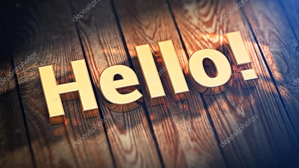 Word Hello on wood planks — Stock Photo © timbrk #105615540