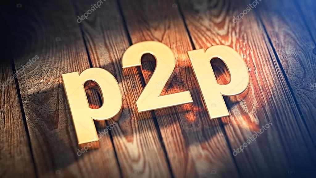 Acrónimo p2p sobre tablones de madera 2024