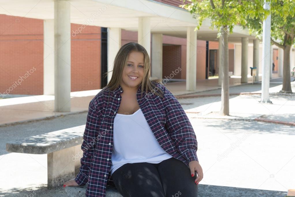 Large Student at the university — Stock Photo © hsfelix #81740404