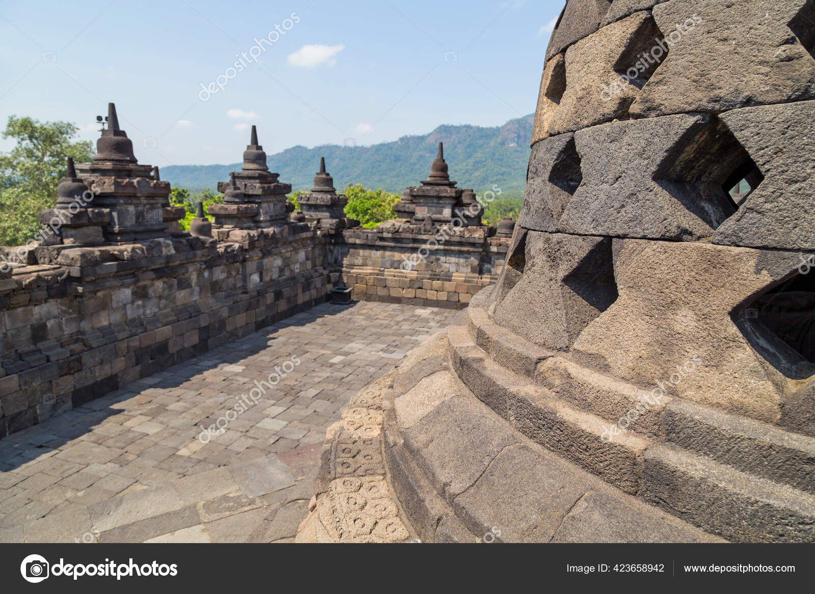 Ancient Buddhist Temple Borobudur Magelang Central Java Indonesia Stock ...