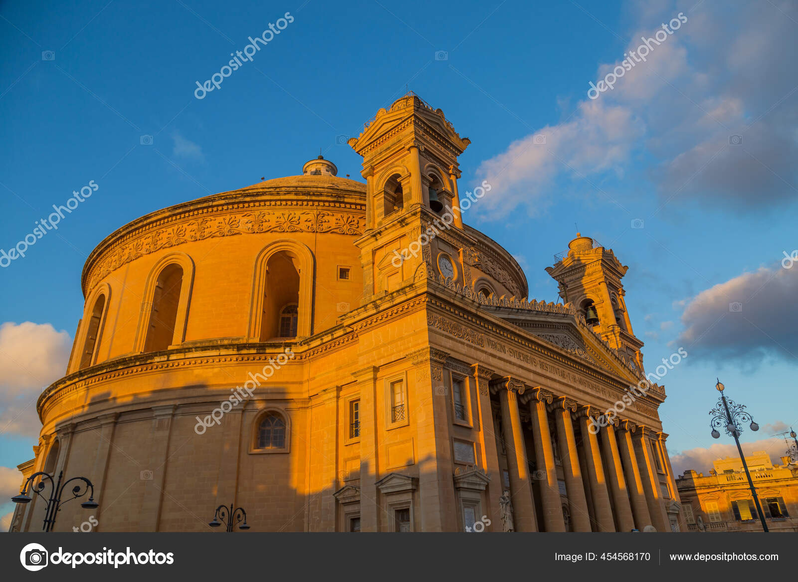 Mosta Dome Cathedral Mary Church Parish Church Assumption Blue Sky ...